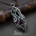 Amethyst silver necklace. Ancient aliens esoteric astral jewelry – Artarina