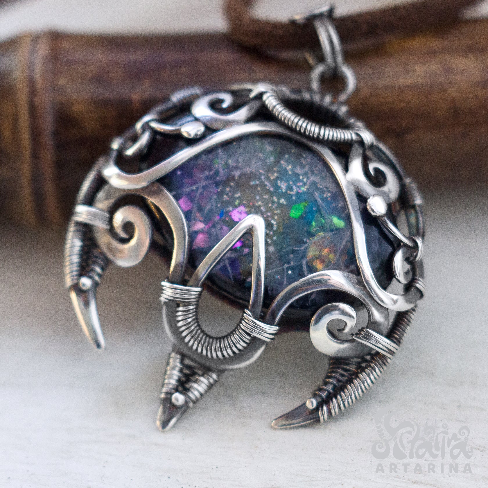 Astral galaxy necklace, ancient aliens starseed pendant, atlantis egyp ...