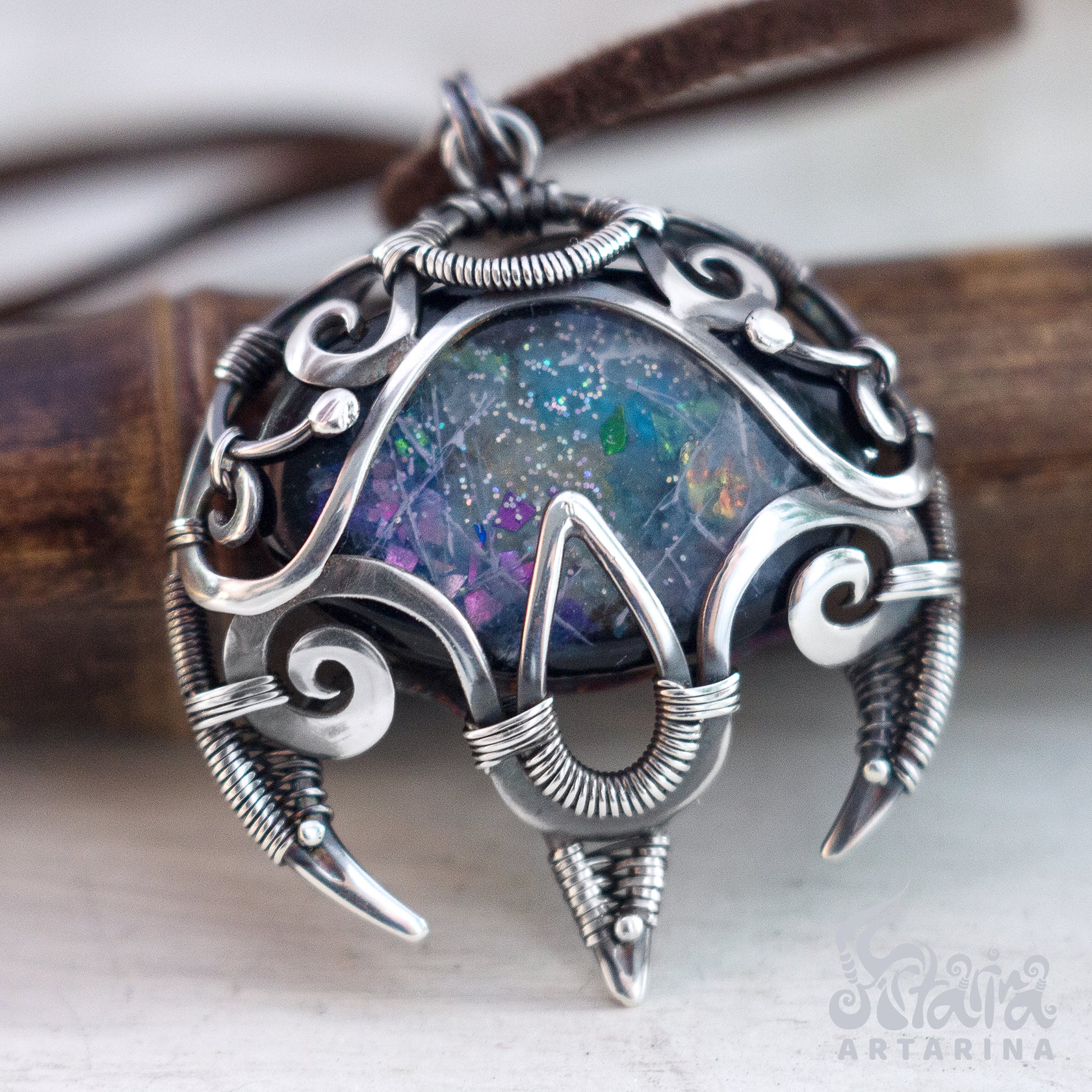 Astral galaxy necklace, ancient aliens starseed pendant, atlantis egyp ...