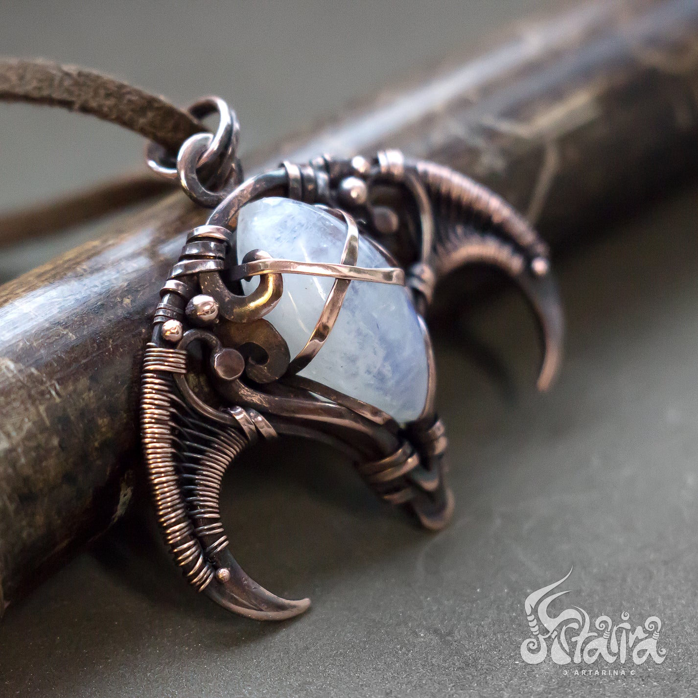 Magic real moonstone pendant, sigil magic symbols necklace, witch craf ...