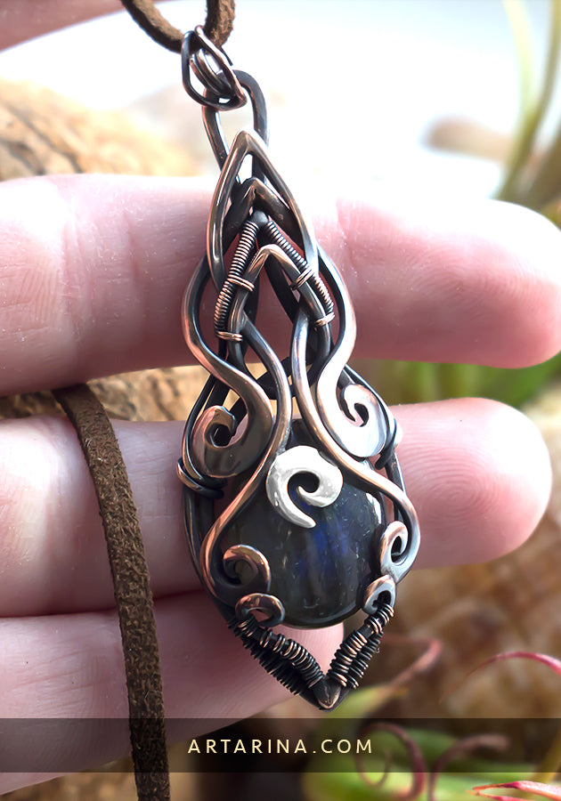 Blue stone forest fairy jewelry pendant – Artarina