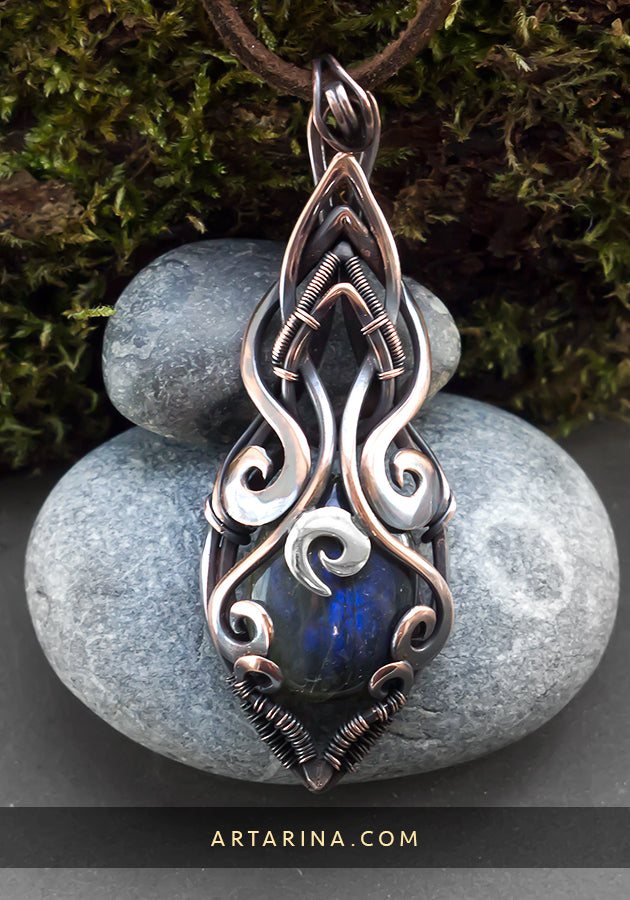 Blue stone forest fairy jewelry pendant – Artarina